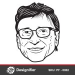 Bill Gates Vector Drawing PF0002, DXF SVG File Ready for Cutting with ...