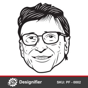 Bill Gates Vector Drawing PF0002, DXF SVG File Ready for Cutting with ...
