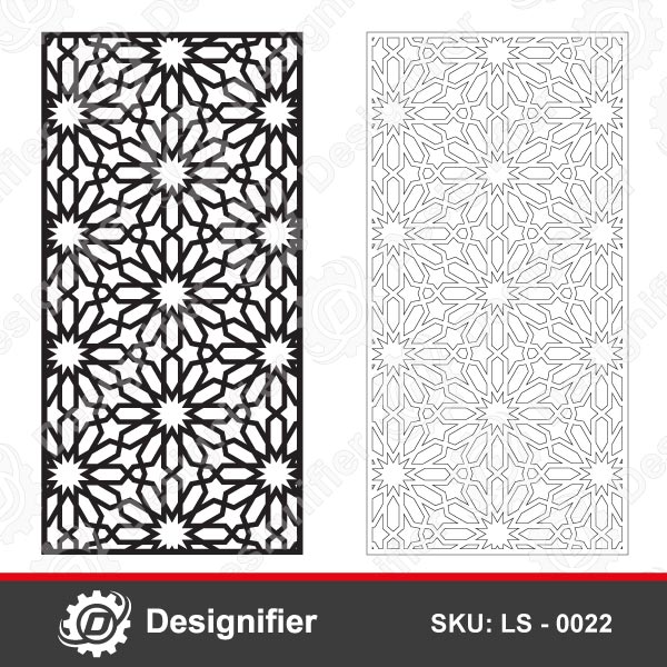 Alhambra Andalusian Privacy Screen LS0022, Geometric Islamic Ornaments ...