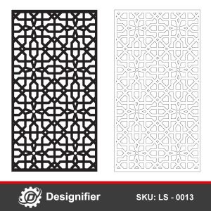 Geometric Grid Privacy Screen DXF LS0058, CDR SVG File For Laser CNC ...
