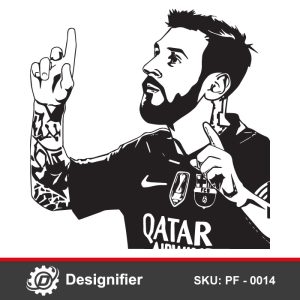 Lionel Messi Vector Face PF0014, SVG DXF File Ready To Cut With Laser ...