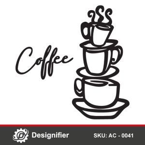Coffee Bar Sign Pieces DXF AC 0041, Coffee Wall Sign, CDR SVG File For ...