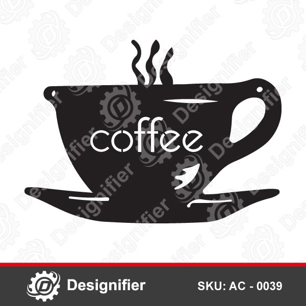 Coffee Wall Sticker DXF AC 0039, SVG CDR File Ready For Laser Cut And ...