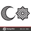 Islamic pattern crescent moon DXF AC 0044, SVG CDR File Ready For Laser ...