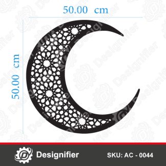 Islamic pattern crescent moon DXF AC 0044, SVG CDR File Ready For Laser ...