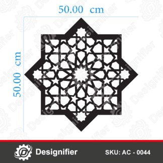 Islamic pattern crescent moon DXF AC 0044, SVG CDR File Ready For Laser ...
