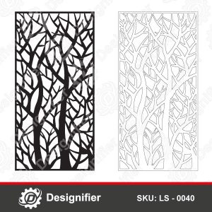Tree Trunks Privacy Screen DXF LS 0040, Dead Tree Decorative Panel, CDR ...