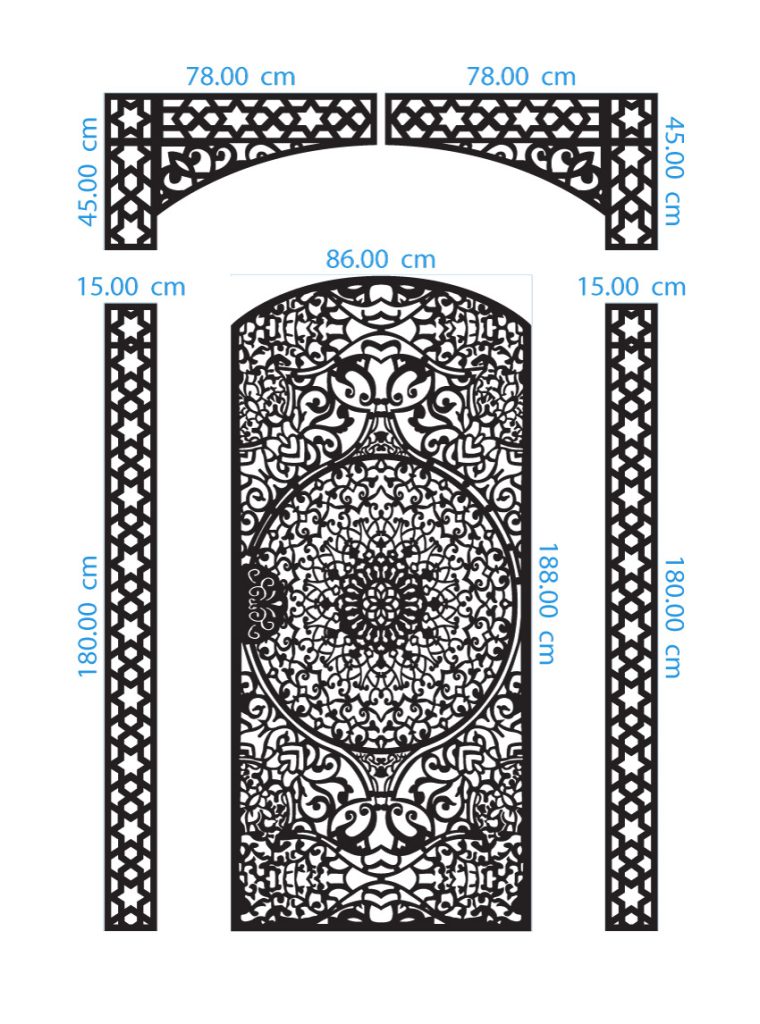 Center Mandala Ornament Gate DXF GA0009, CDR SVG File For Laser, Plasma ...