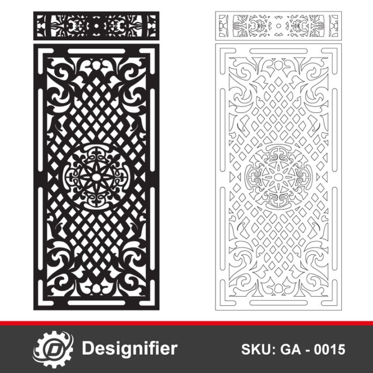 Diagonal Grid Ornament Door DXF GA0015, CDR Vector File For Laser Or ...