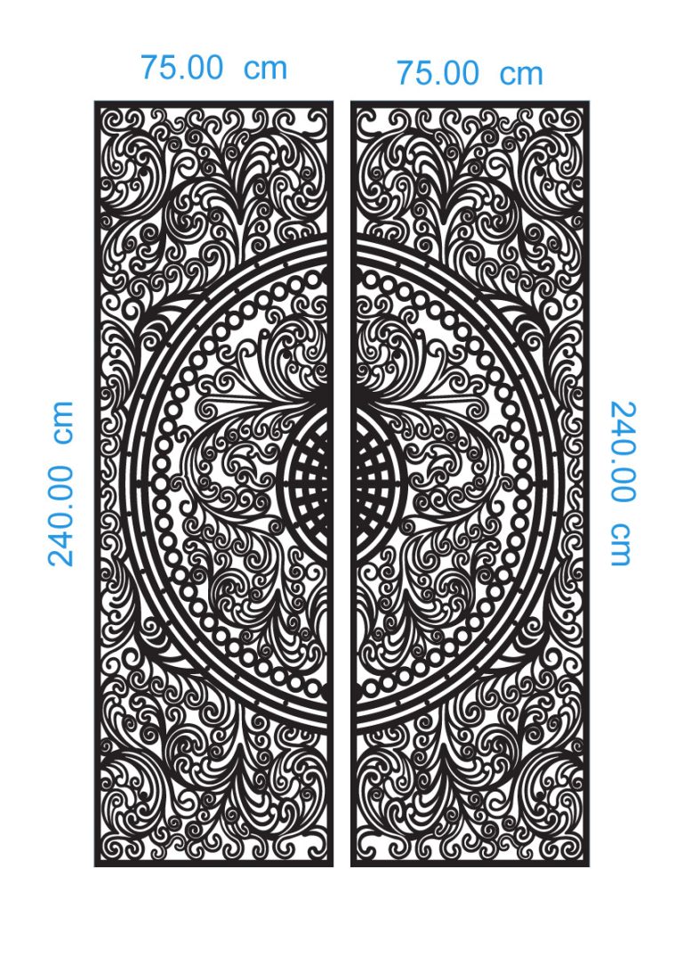 Dual Scroll Gate DXF GA0012, CDR SVG File Ready For Laser Cut And ...