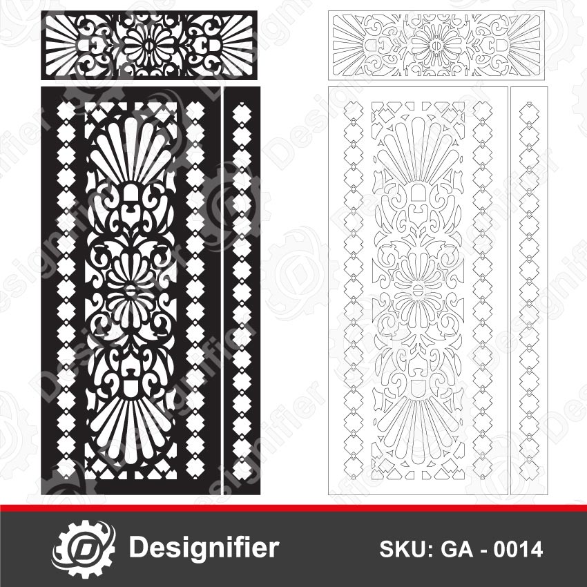 Simple Ornament Single Door DXF GA0014, CDR Vector File For Laser Or ...