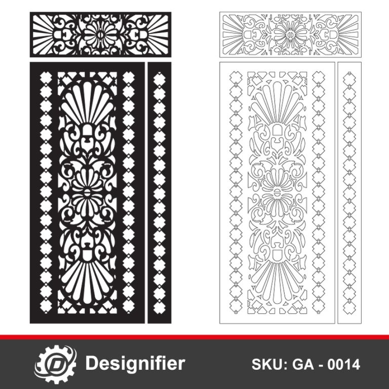 Simple Ornament Single Door DXF GA0014, CDR Vector File For Laser Or ...