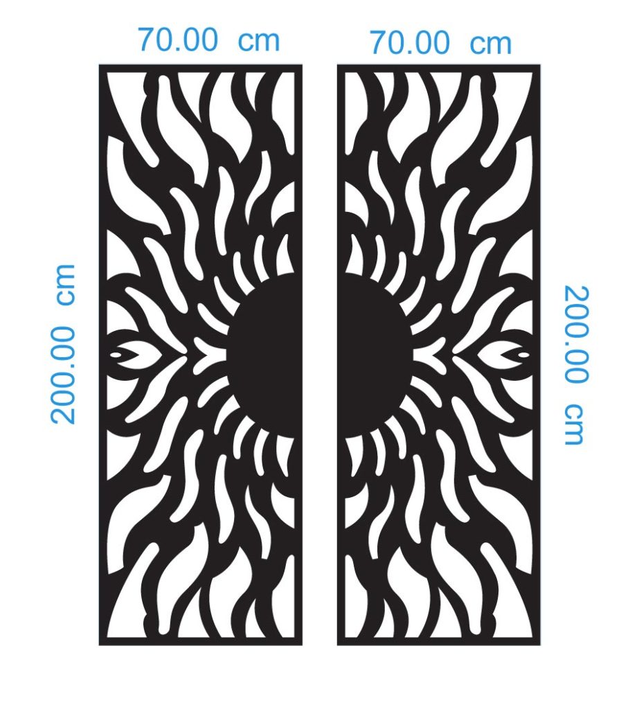 Sun Fire Gate Design DXF GA0005, CDR SVG File Ready For Laser Cut And ...
