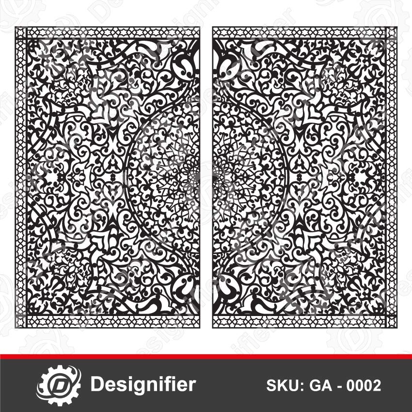 Symmetric Ornament Gate DXF GA0002, SVG CDR File Ready For Laser Cut And Plasma, Ornament Door ...