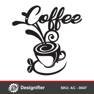 Fancy Coffee Steam Sign DXF AC0047, SVG CDR File Ready For Cutting By ...