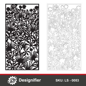 Entangled Flowers Privacy Screen DXF LS0053, Vector CDR SVG File For ...