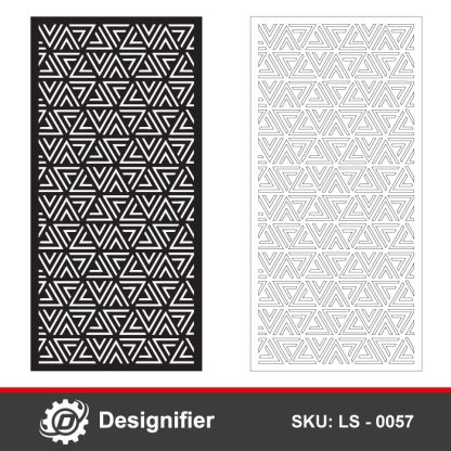 Dual Line Triangle Privacy Screen DXF LS0057, CDR SVG File For Laser ...