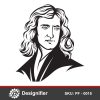 Isaac Newton Vector Face PF0015, DXF File Ready to Cut With Laser and ...