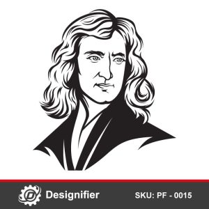 Isaac Newton Vector Face PF0015, DXF File Ready to Cut With Laser and ...