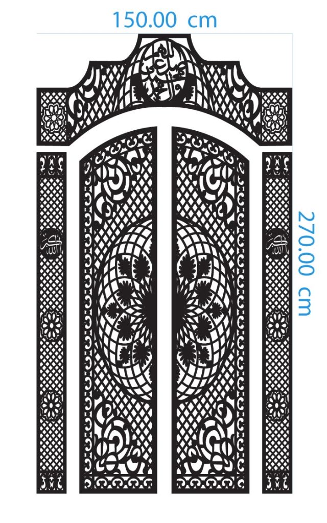 Mandala Islamic Words Gate DXF GA0021, CDR SVG File Ready For Laser Or ...