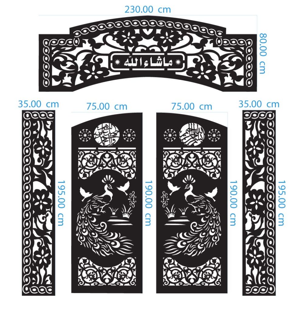 Peacock Ornament Floral Gate DXF GA0022, CDR SVG File For Laser, Plasma ...