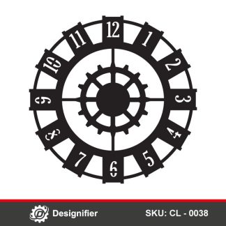 Vintage Gear Wall Clock DXF CL0038, SVG CDR File Ready To Laser Or CNC ...