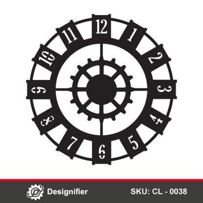 Vintage Gear Wall Clock DXF CL0038, SVG CDR File Ready To Laser Or CNC ...