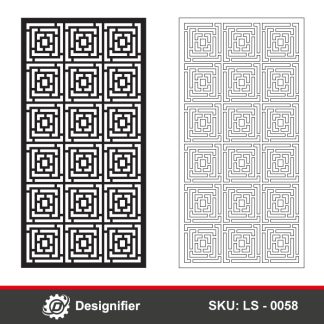 Geometric Grid Privacy Screen DXF LS0058, CDR SVG File For Laser CNC ...