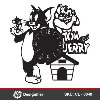 Tom And Jerry Family Clock DXF CL0040, SVG CDR File Ready For CNC ...