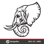 Elephant Head DXF AC0059, CDR SVG File Ready to Cut For Laser And CNC ...