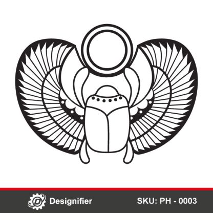 Egyptian Scarab Beetle DXF PH0003, DXF CDR File Ready for Laser Or CNC ...