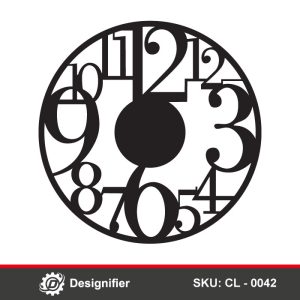 Random Digits Wall Clock DXF CL0042, CDR SVG File Ready To Laser Cut ...