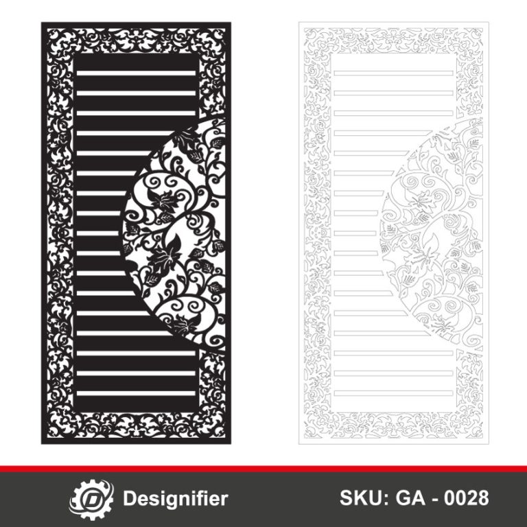 Modern Floral Ornament Door DXF GA0028, CDR Vector File For Laser Or ...