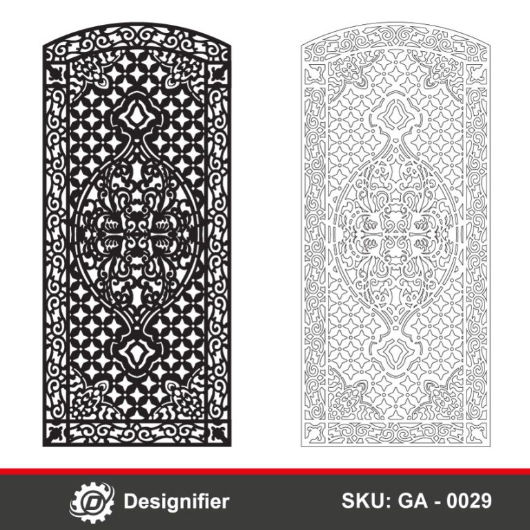 Oriental Curved Door DXF GA0029, CDR SVG Vector File For Laser And ...