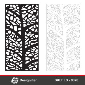 Detailed Leaf Privacy Screen DXF LS0078, SVG CDR File Ready To Laser ...