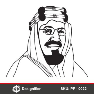 King Abdelaziz Al Saoud Portrait DXF PF0022, SVG CDR File Ready For ...