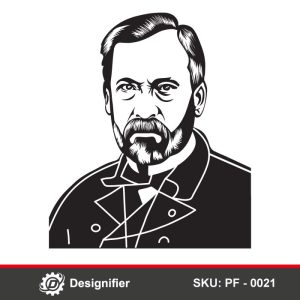 Louis Pasteur Face DXF PF0021, SVG CDR File Ready to Cut With Laser and ...