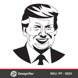 Donald Trump Face DXF PF0023, SVG CDR File Ready For Cutting or ...