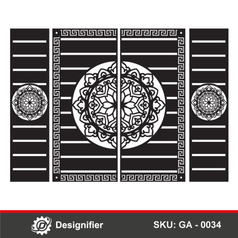 Large Floral Mandala Gate DXF GA0034, CDR SVG File Ready For Laser Or ...
