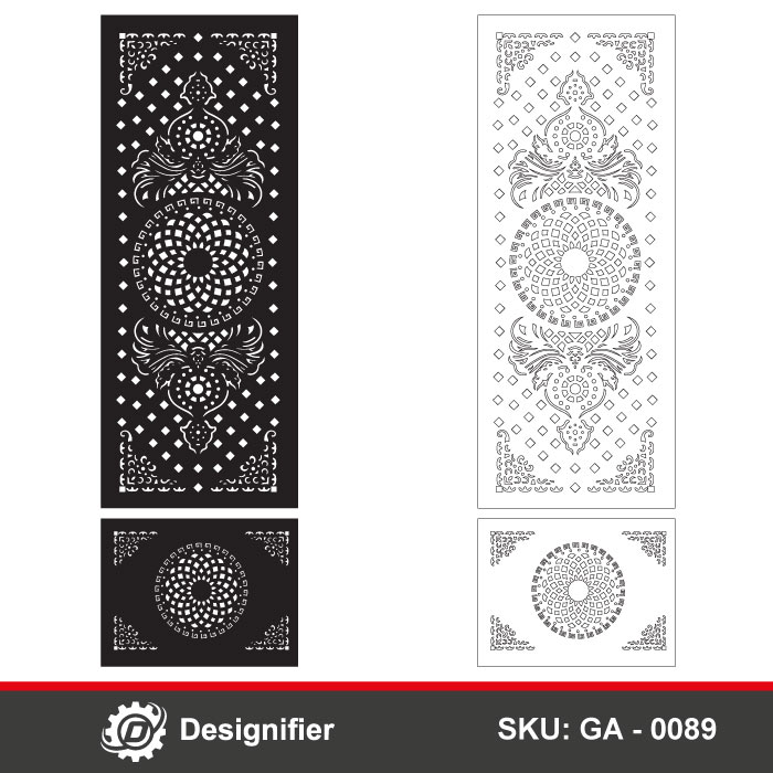 Lotus Motif Gate DXF GA0089, CDR SVG Vector File For Laser And Plasma ...