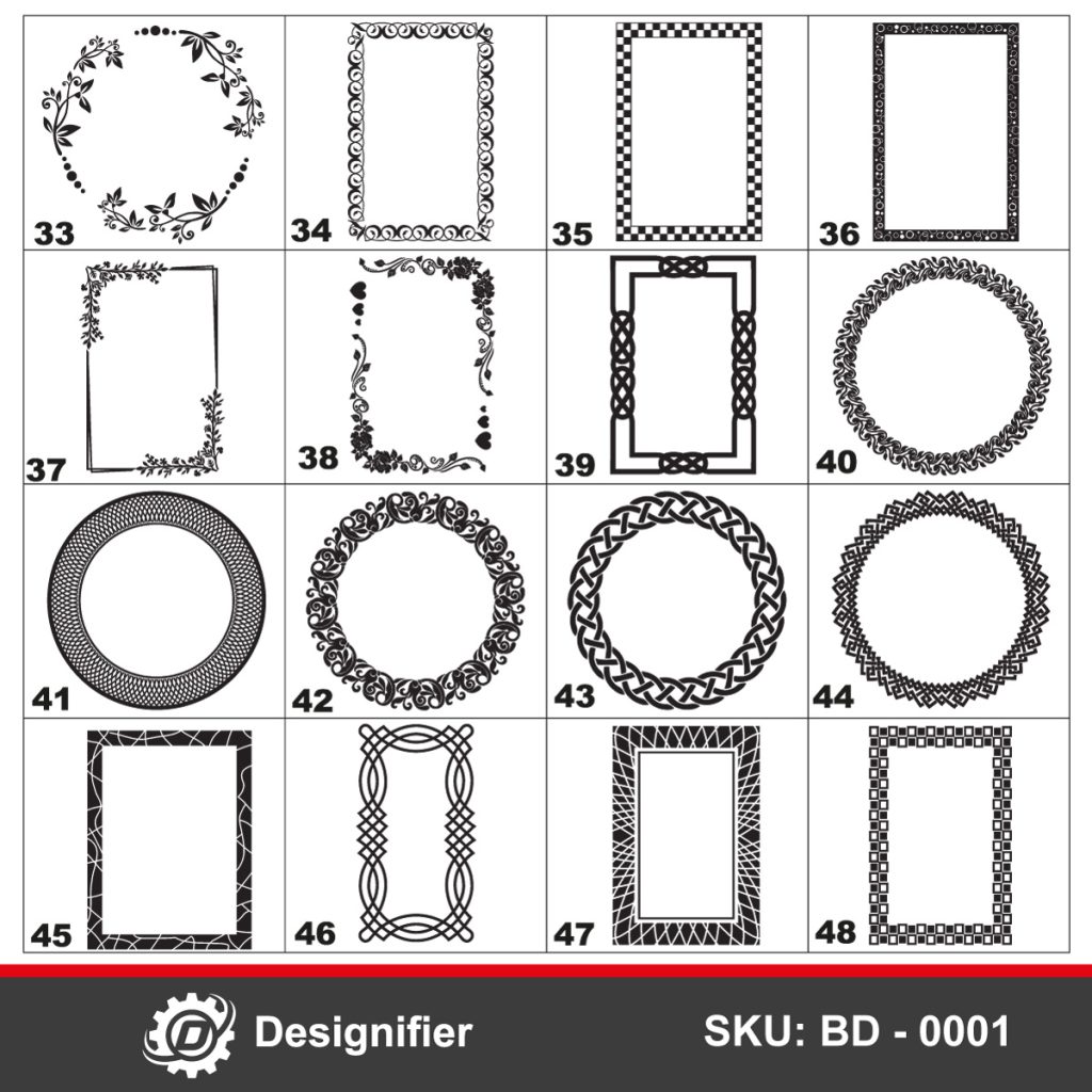 Mirror Frames Collection DXF BD0001, CDR SVG File For Sandblasting ...