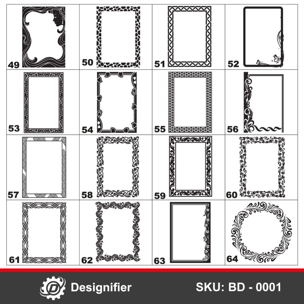 Mirror Frames Collection DXF BD0001, CDR SVG File For Sandblasting ...