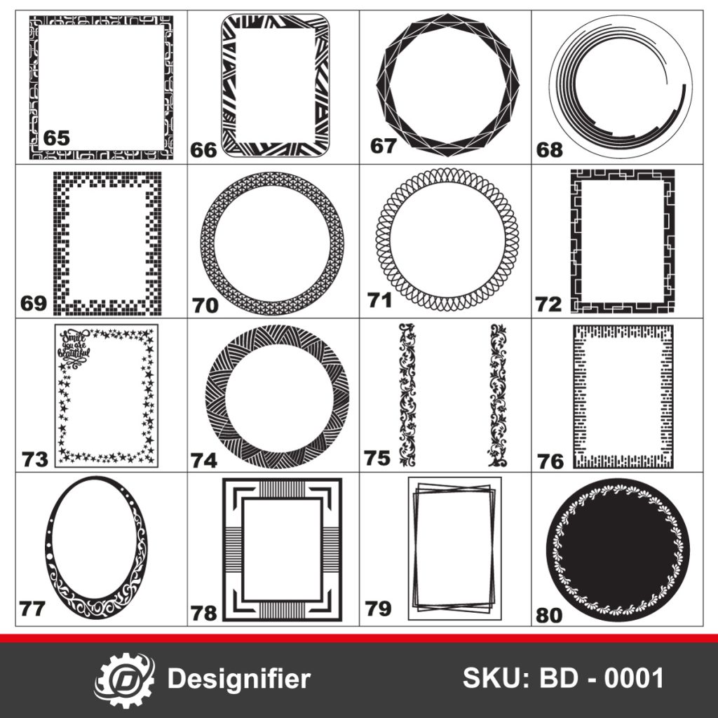 Mirror Frames Collection DXF BD0001, CDR SVG File For Sandblasting ...