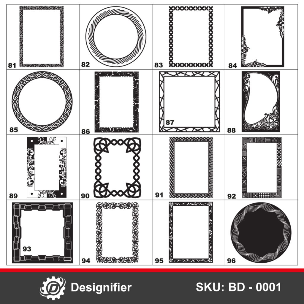 Mirror Frames Collection DXF BD0001, CDR SVG File For Sandblasting ...